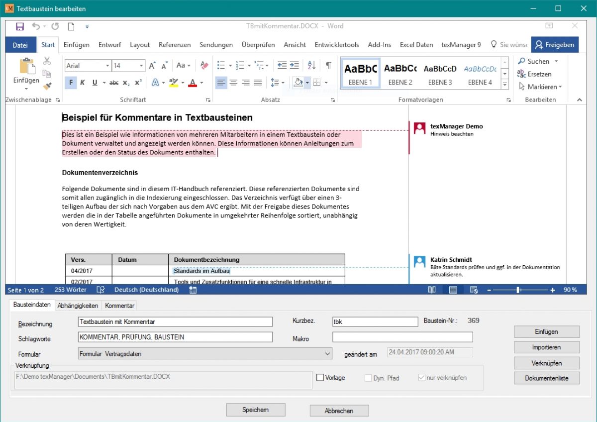 »texManager« verwaltet Textbausteine und Dokumentenvorlagen - ECMGUIDE
